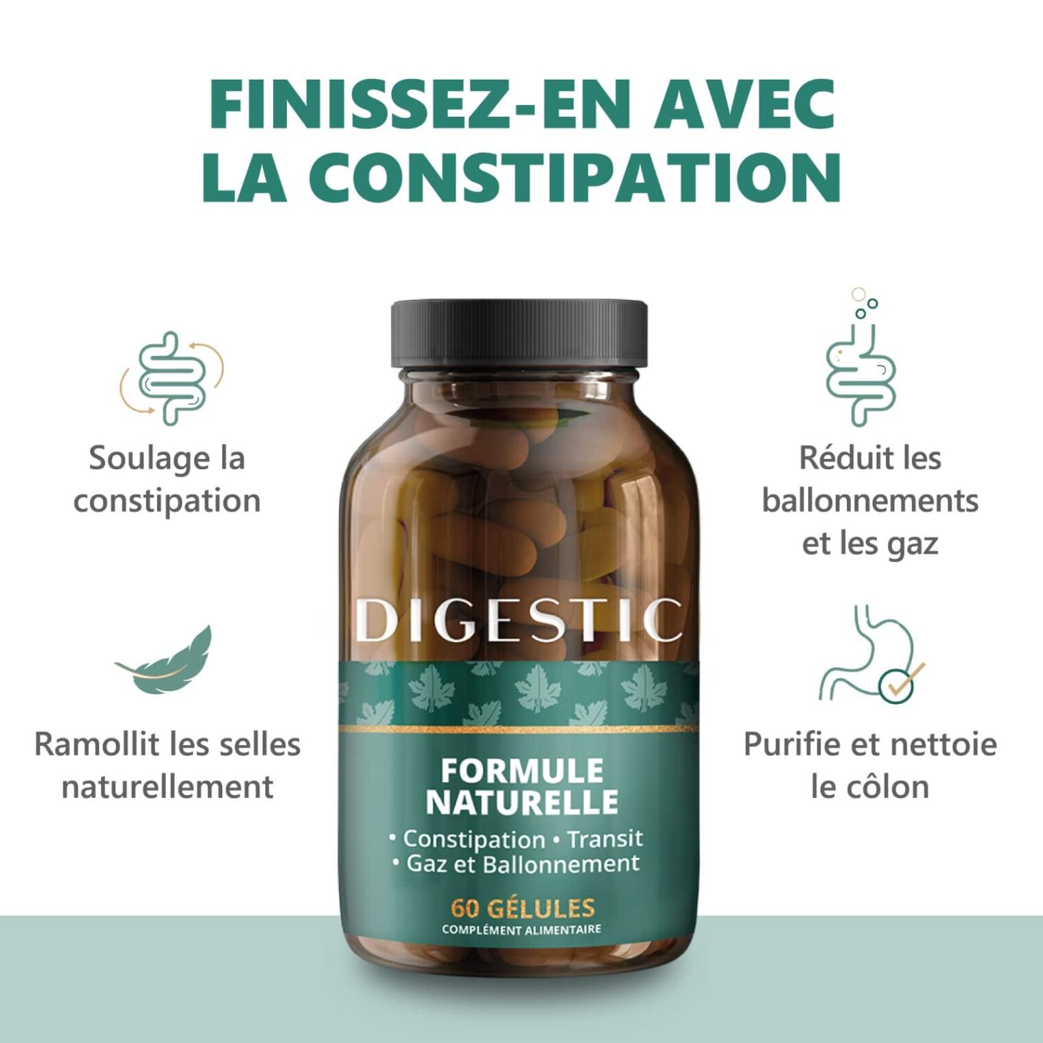 Digestic 60 Gélules - Formule Naturelle Bien-être